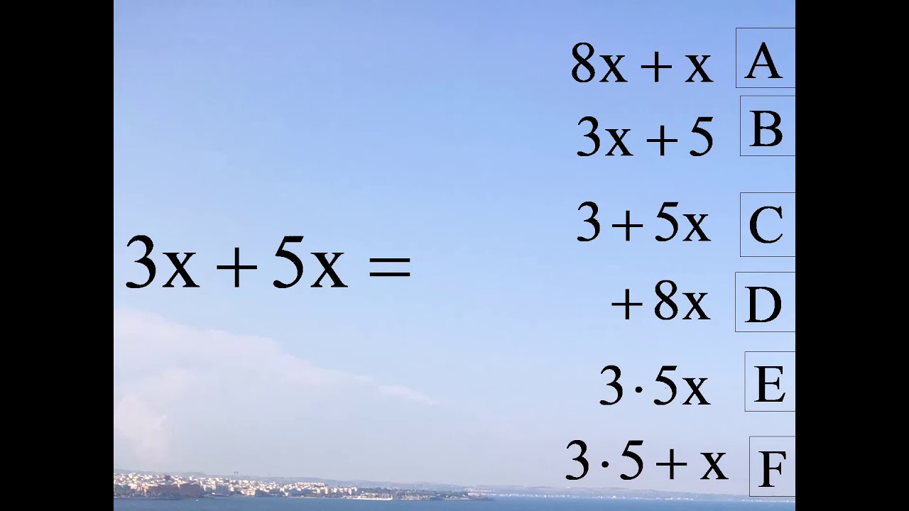 3 times x plus 5 times x is equal to . . . middle school math traps ...