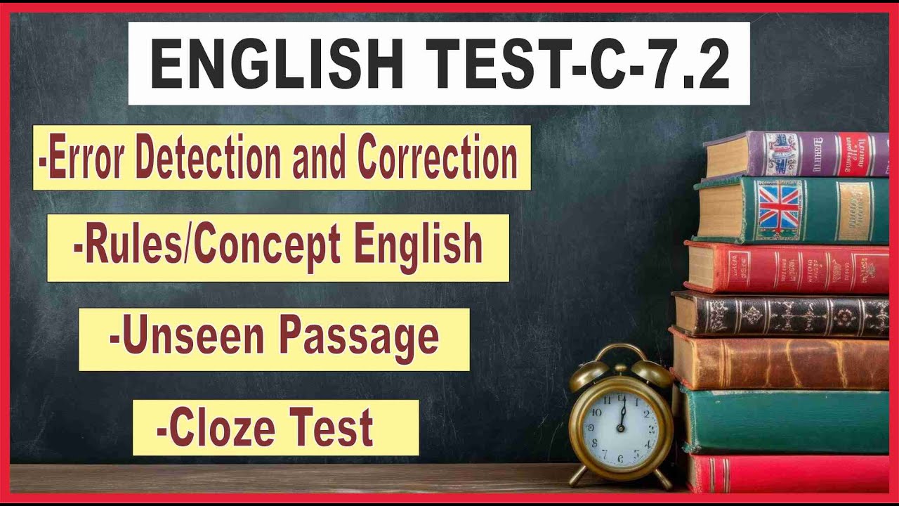 English Test C 7.2 | Error Detection And Correction | Unseen Passage ...