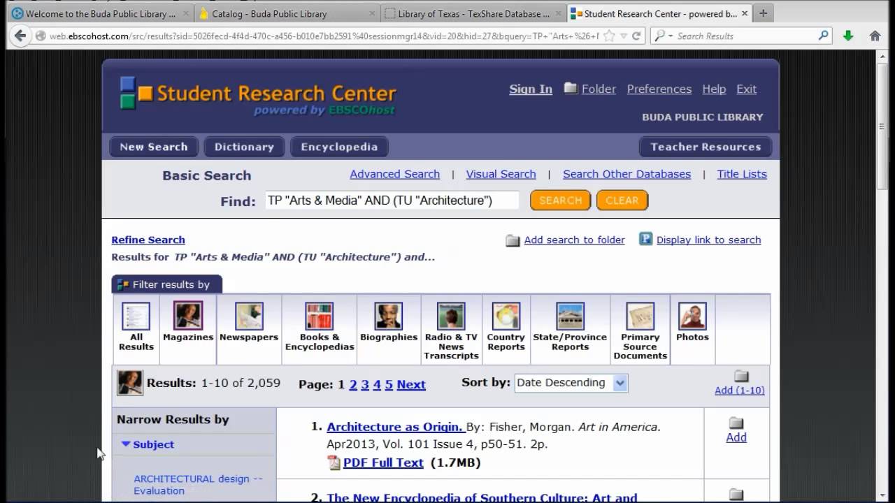 Student Research Center - Browsing - YouTube