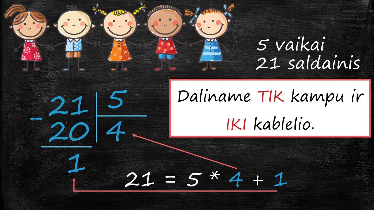 3 pamoka. Dalyba ir liekana. - YouTube