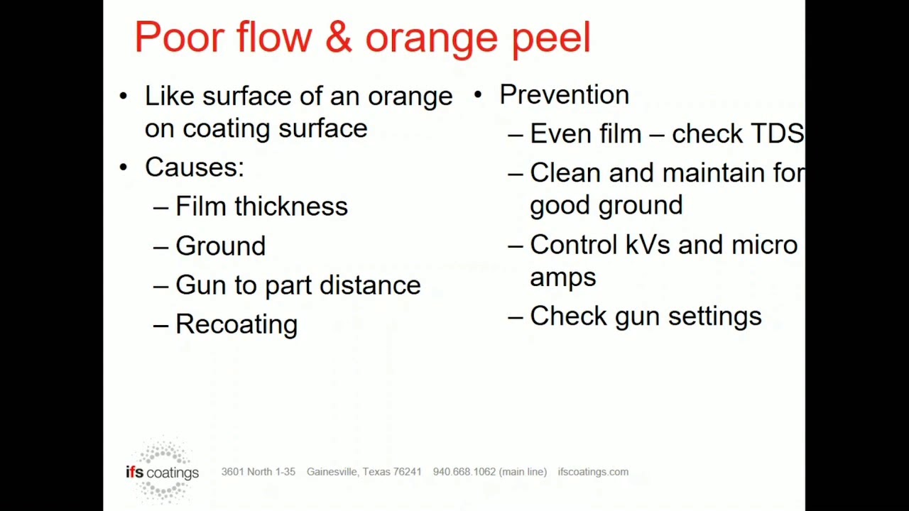 5 minute powder coating learning. Appearance Issues: poor flow and ...
