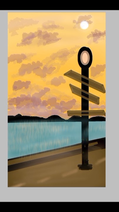 Part 17ll esthetic Sunset drawing on ibispaint tutorial ll#ibispaint# ...