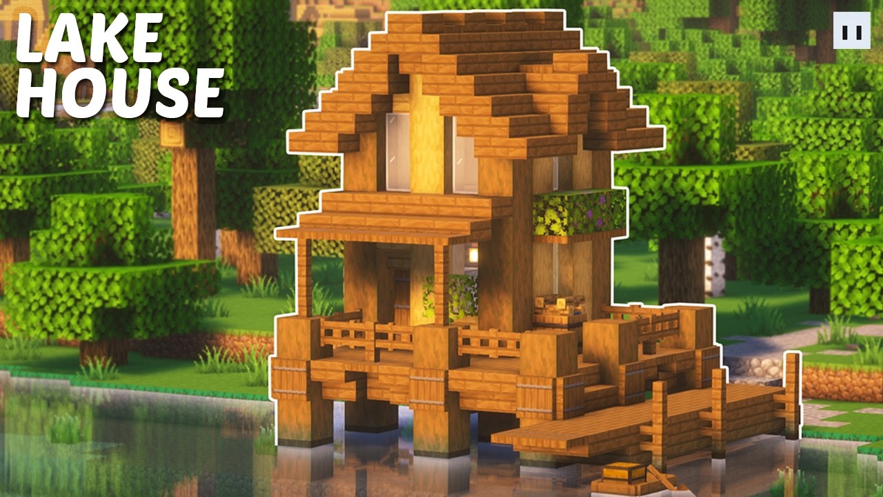Minecraft : How to Build a Starter Lake House | Easy & Simple - YouTube