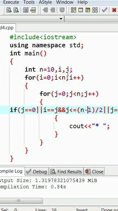 How To Print M Star 馃専 Pattern In Cpp Programming Programming Pattern Awadh Technical Course