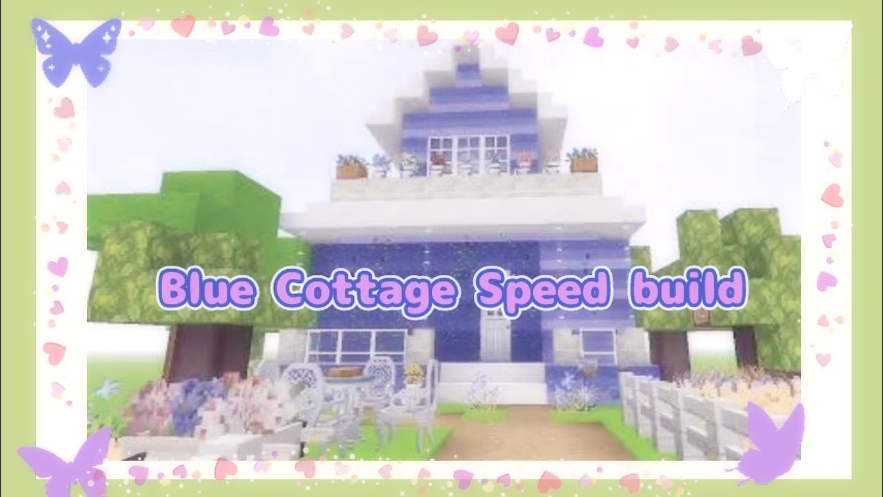 💙🐟]˙⁠๑˖⁠♡ Simple Blue Cottage Speed build 🦋 [Minecraft Bedrock] ️ - YouTube