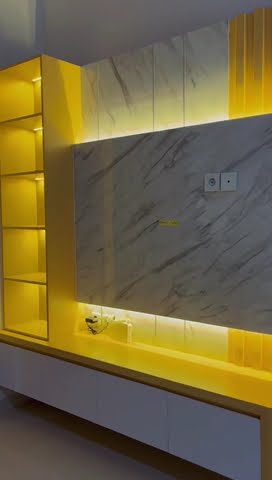 backdrop tv minimalis + sekat ruangan.... - YouTube