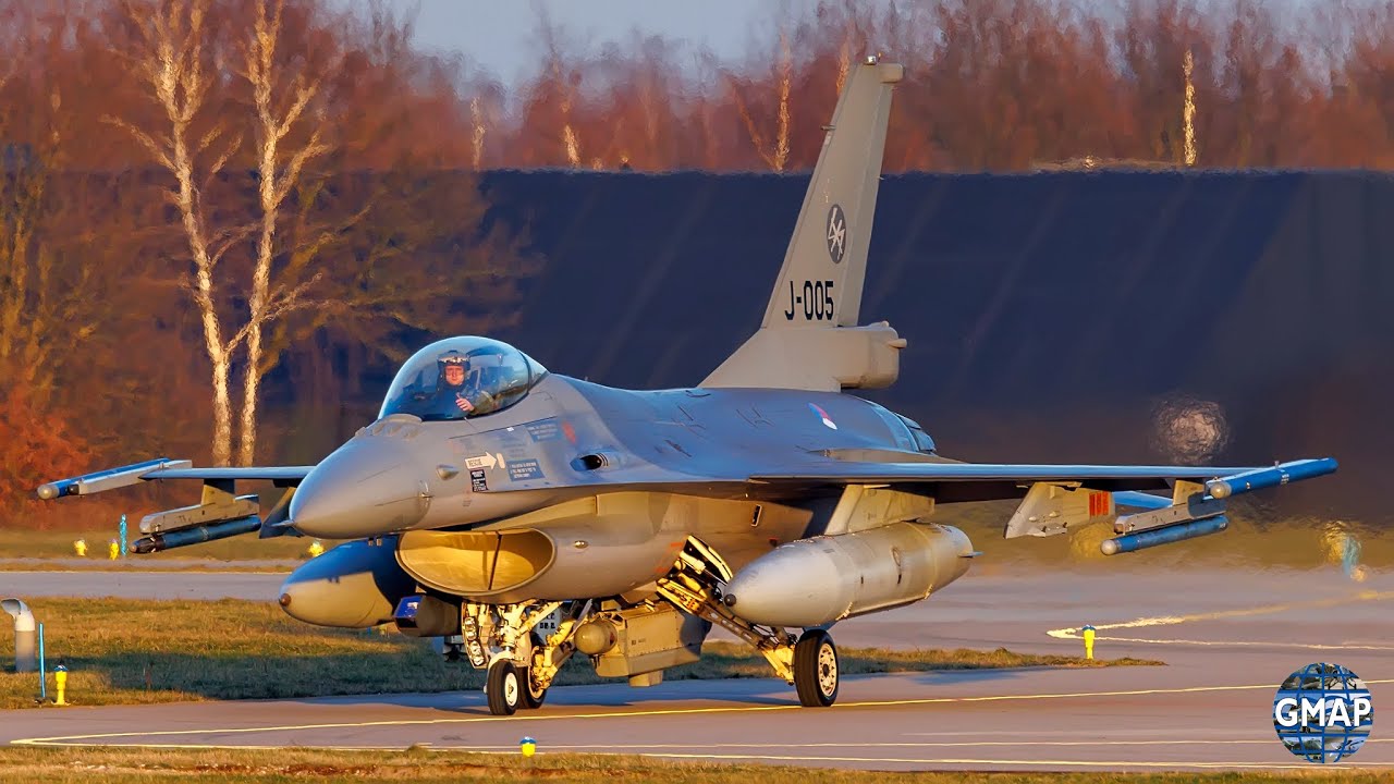 [4K] Sunset F-16 Fighting Falcon mission #aviation #military #airforce ...