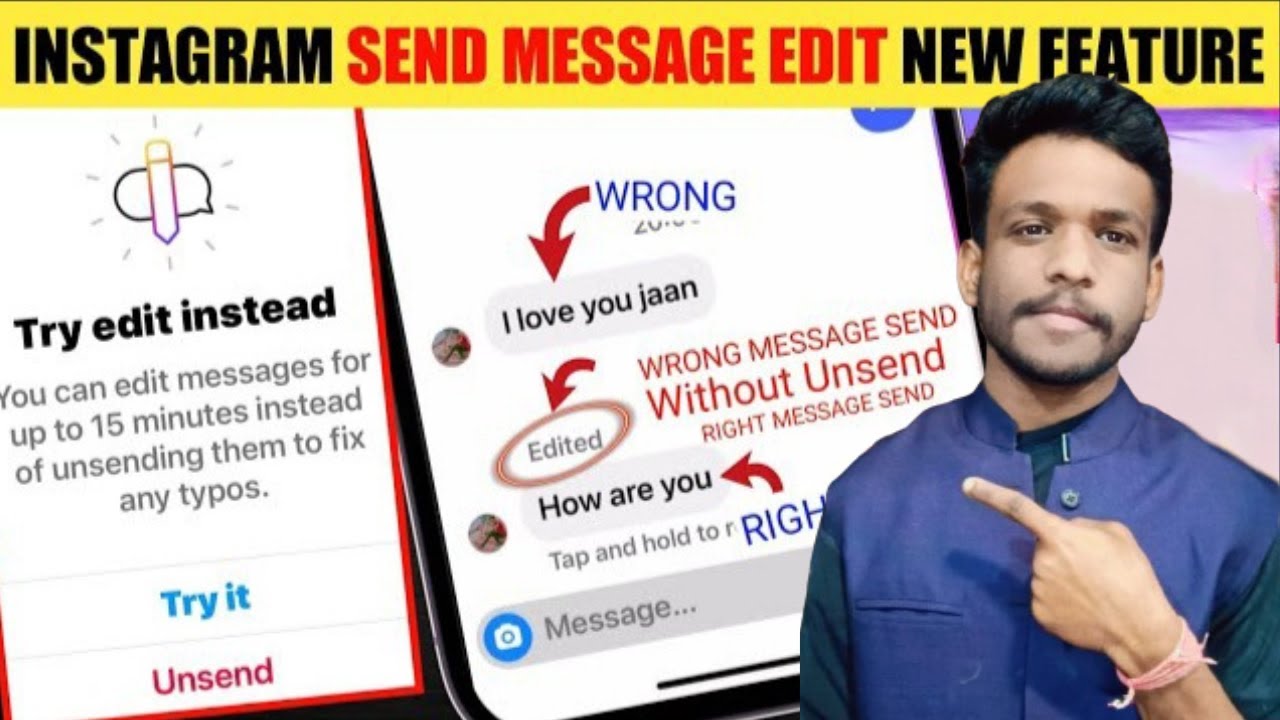 how to edit sent message on Instagram | Instagram Send Message Edit ...