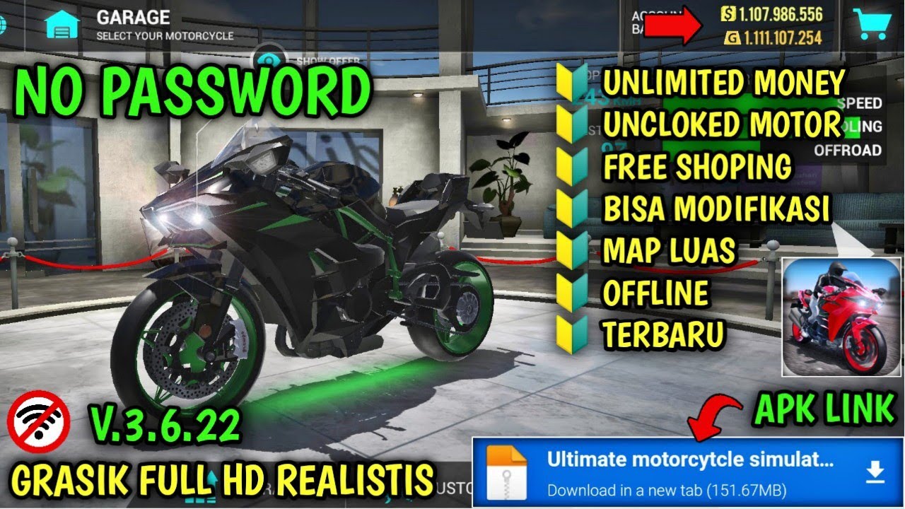 Ada Motor H2R + Grafiknya Realistis Ultimate Motorcycle Simulator mod ...