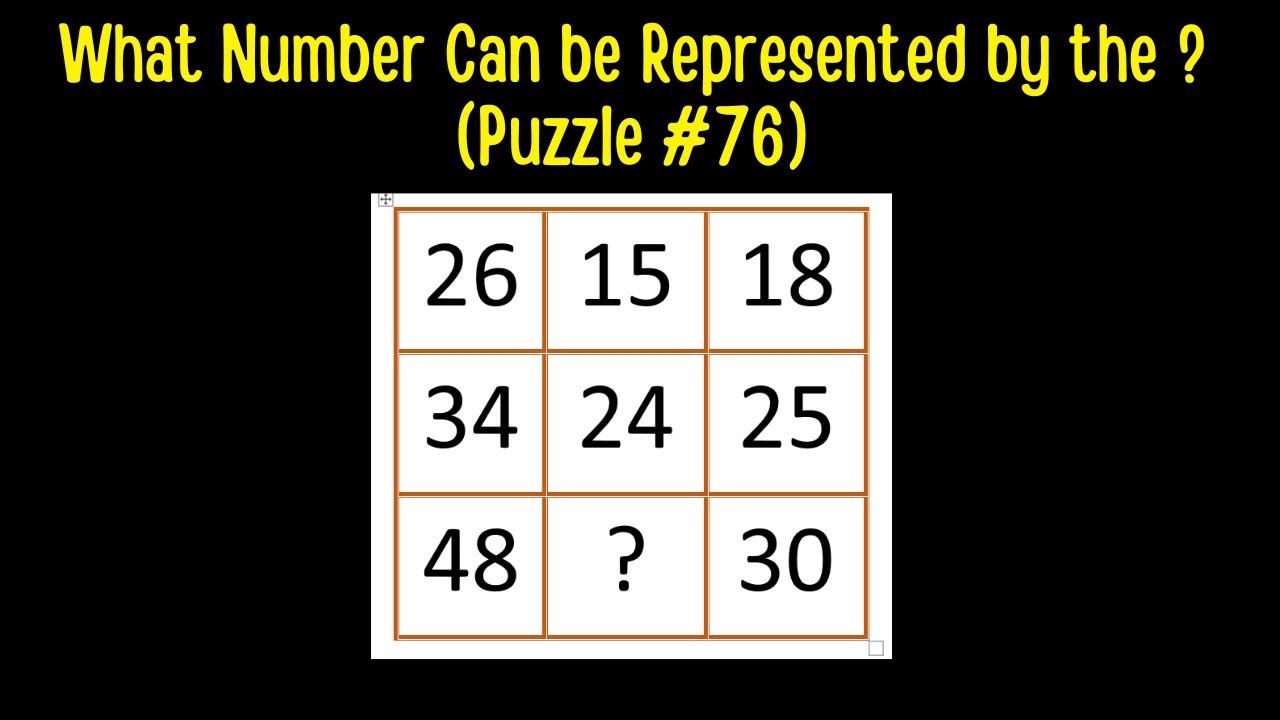 What Number Can be Represented by the ? (Puzzle #76). - YouTube
