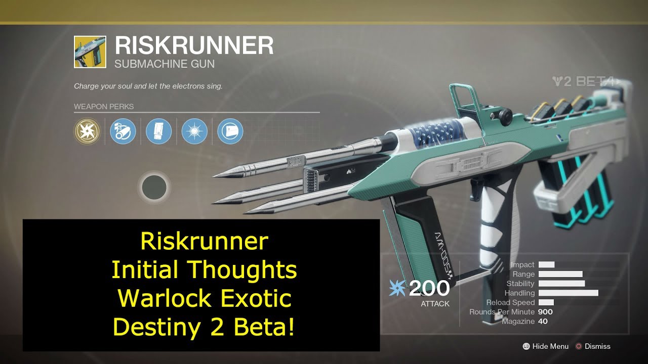 Riskrunner - Roll and Gameplay - Warlock Exotic - Destiny 2 Beta! - YouTube