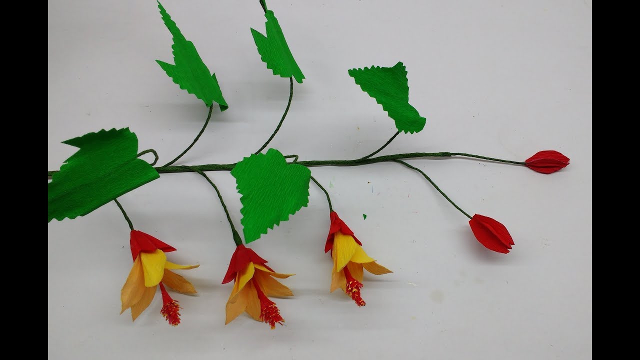 How to make Crepe paper Flowers Brazilian Bellflower / Abutilon ...