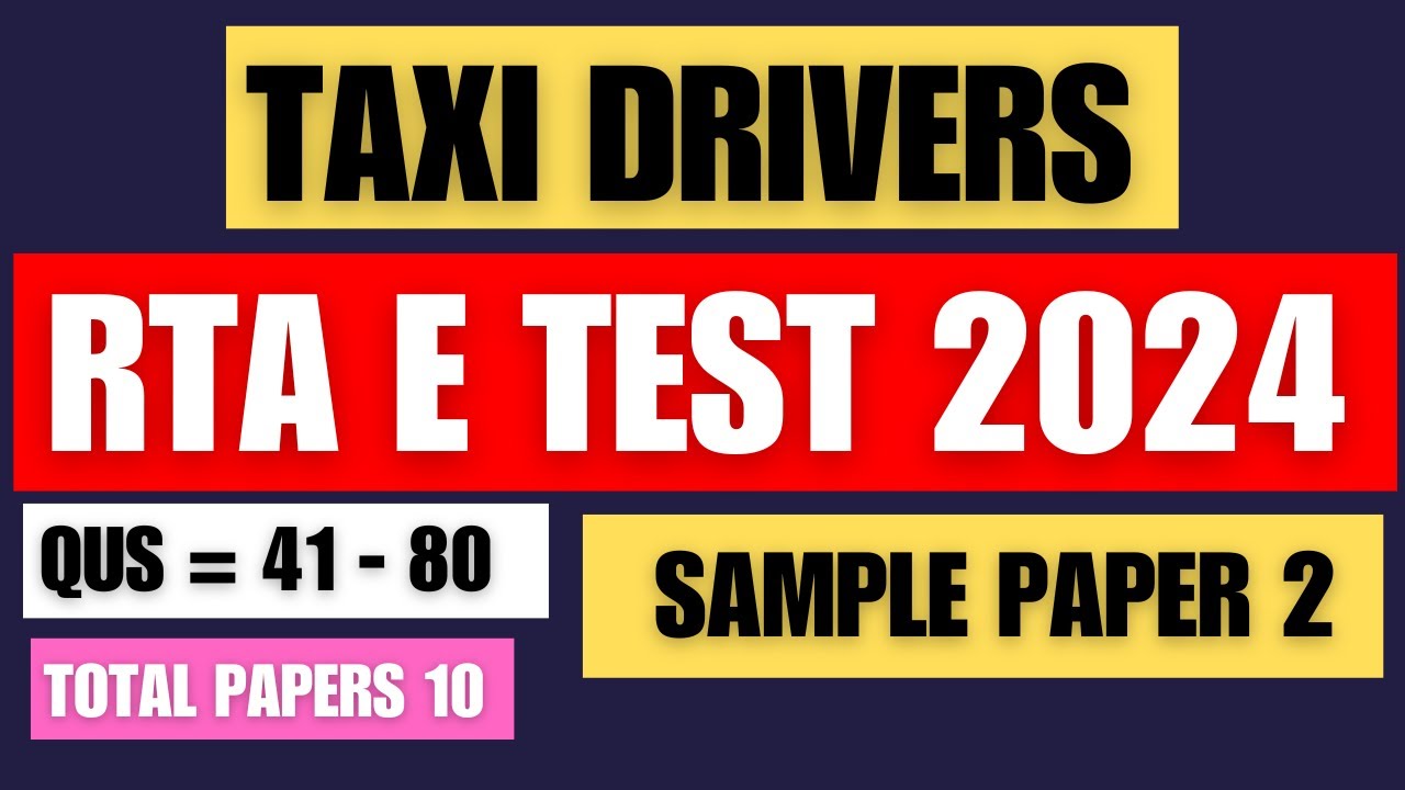 2024 RTA E Test for Taxi Drivers | e test Part 2 | #rta e test - YouTube