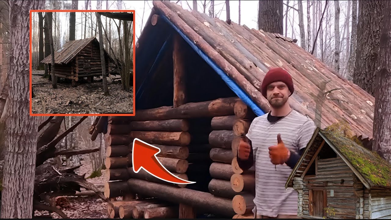 From Logs to Cabin: Building a Rustic Woodland Shelter - YouTube