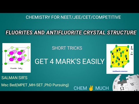 FLUORITES AND ANTIFLUORITE CRYSTAL STRUCTURE#neet2022 # ...