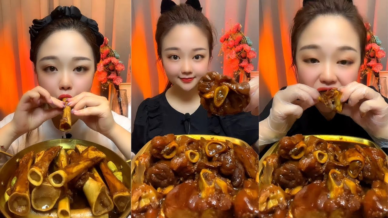 Chinese Food Mukbang Eating Show I Red beef bone marrow I Beef Bone ...