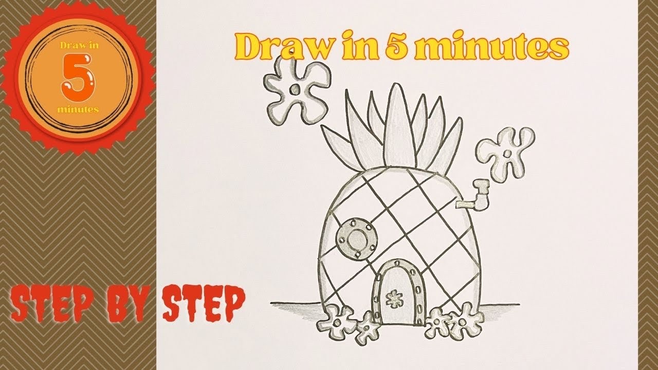 How to draw spongebob squarepants house | easy drawing - YouTube