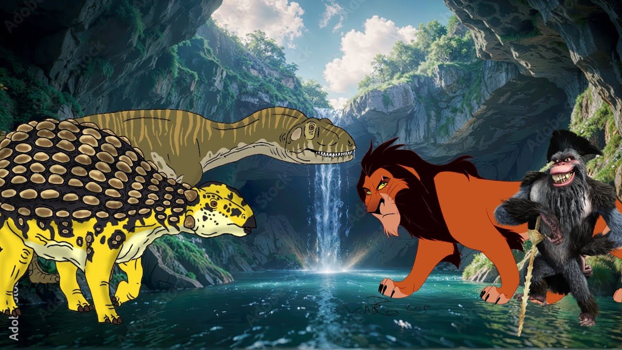 Polar Allosaurus and Ankylosaurus Vs Captain Gutt and Scar - YouTube