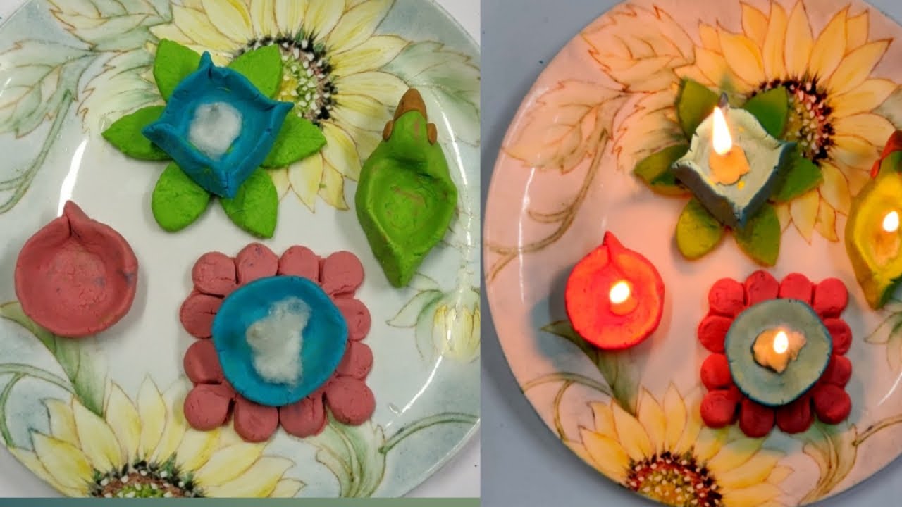 Diwali Diyas Hand made With Rice Flour | Best Out Of Waste Craft Ideas ...
