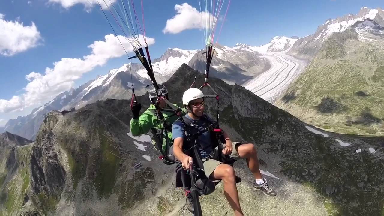 Paragliding the Swiss Alps with Flyingcenter Oberwallis - YouTube