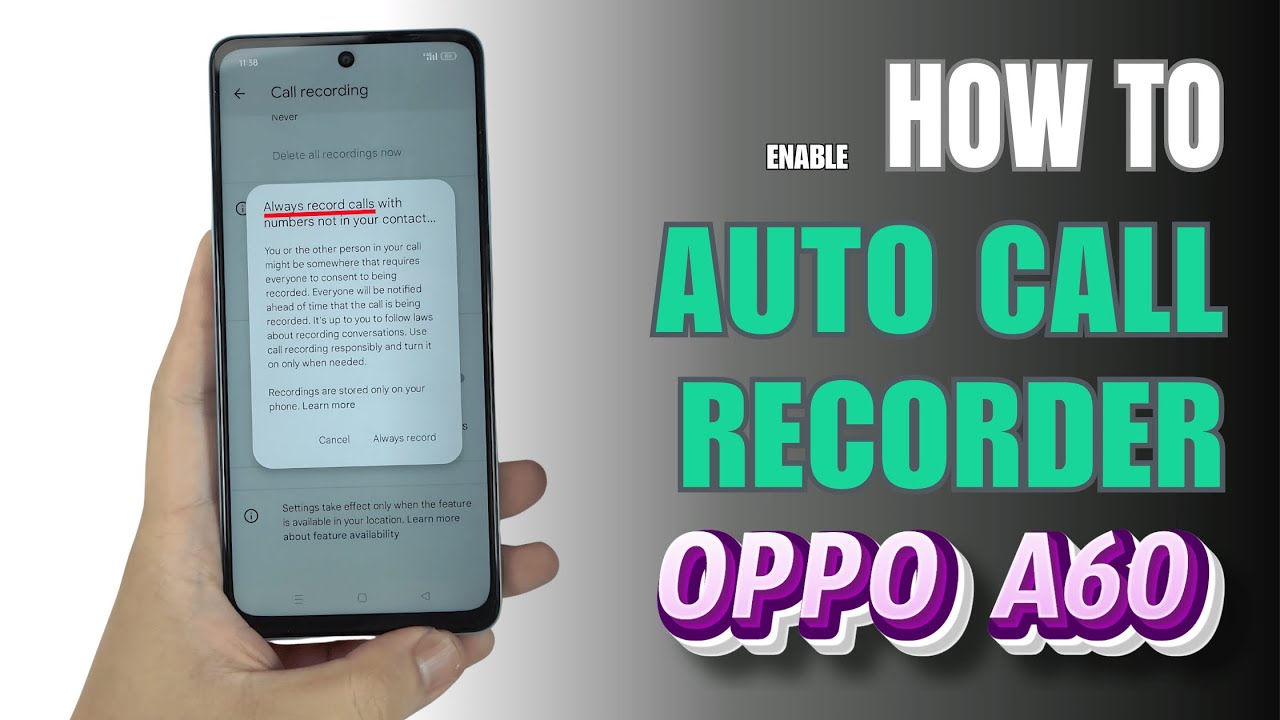 How to Enable Auto Call Recorder on Oppo A60 - YouTube