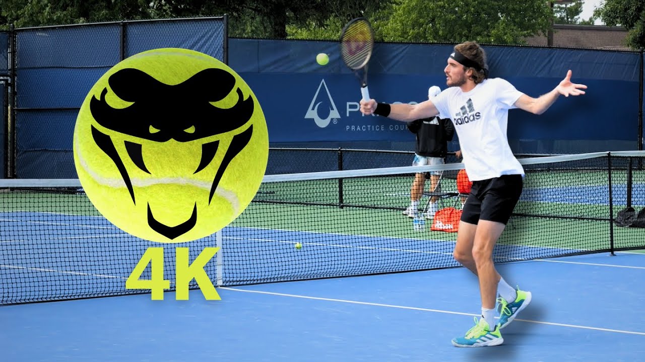 How a PRO controls the Net — Tsitsipas training VOLLEYS in 4K - YouTube