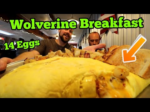 Monster Wolverine Breakfast Challenge | ManVfood | Rise and Dine - YouTube