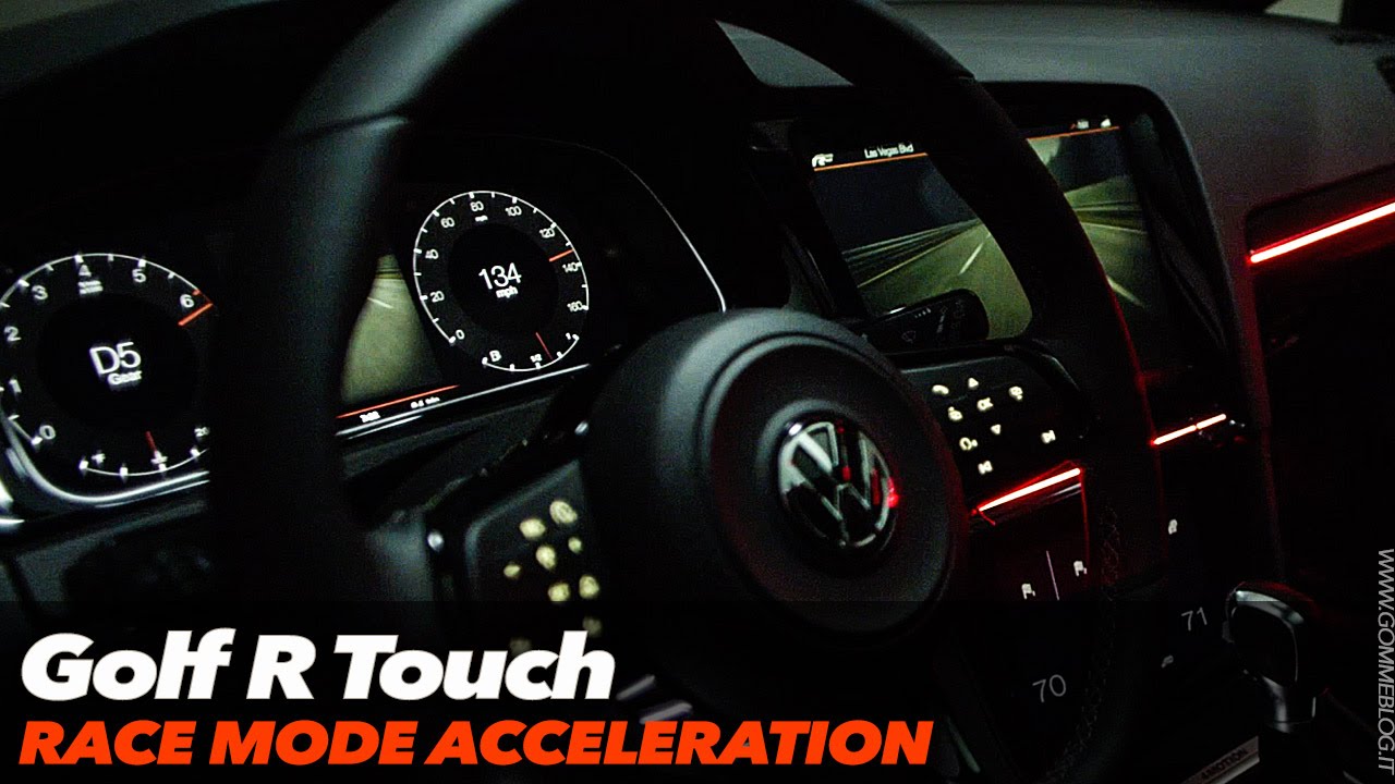 VW Golf R Touch | 0 - 139 MPH | Race ACCELERATION | CES 2015 - YouTube