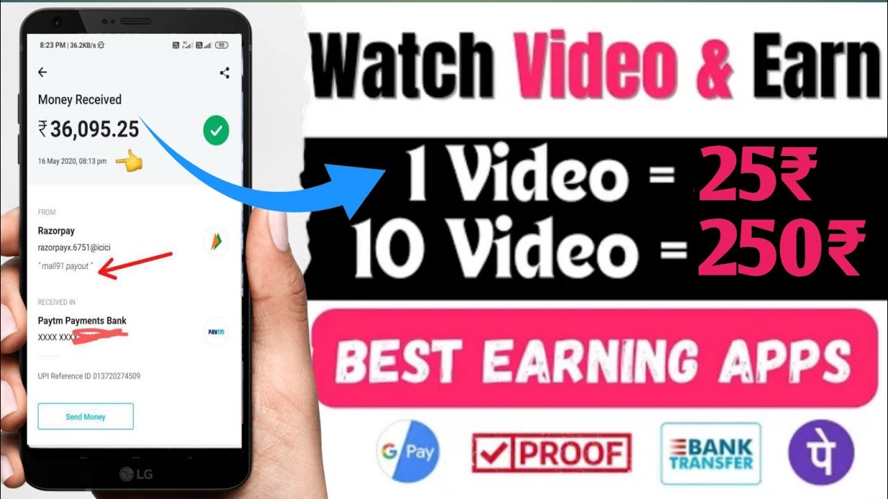 Watch Video Earn Money App's Real Earning App's Day Earn🔥 - YouTube
