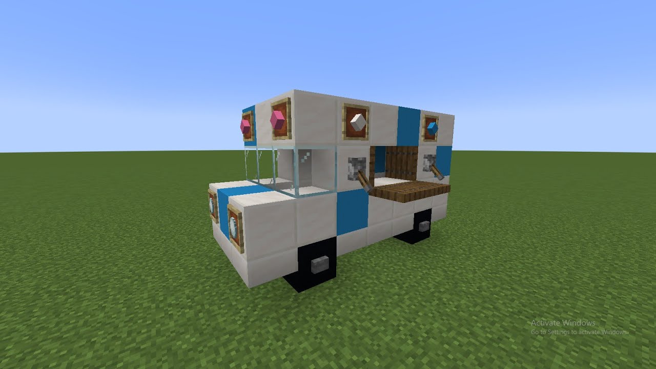 How To Make Ice Cream Van In Minecraft - YouTube