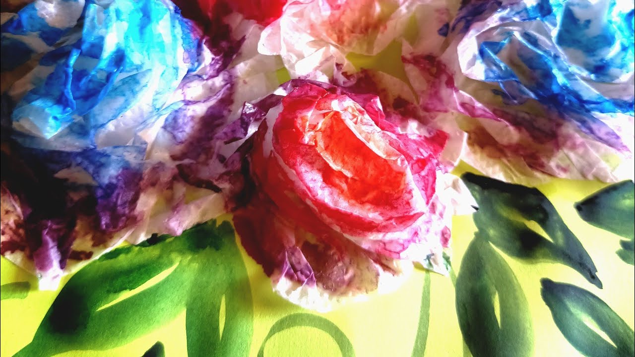 2DTISSUE PAPER FLOWER BOUQUET |EASY PAPER CRAFT - YouTube