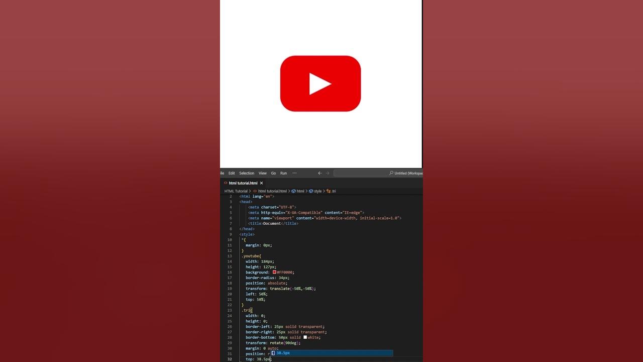 How To Create Youtube Logo Using CSS | #shorts#short #ytshorts #ytfeed #htmlcss #youtubelogo ...