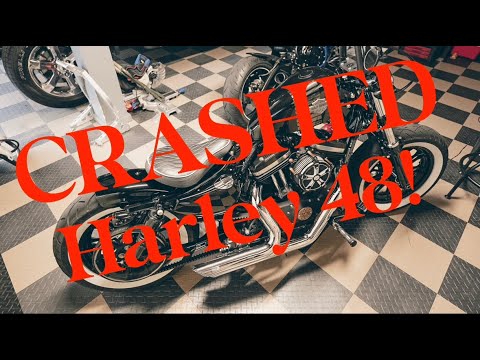 Harley Sportster 48 Crashed!! #harleydavidson #bobber #motorcycle - YouTube