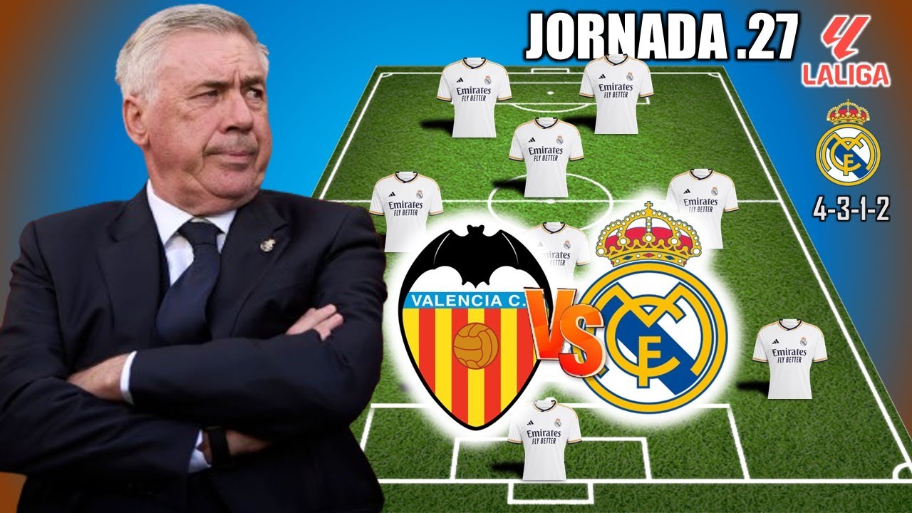 VALENCIA VS REAL MADRID | REAL MADRID POTENTIAL STARTING LINEUP LA LIGA ...