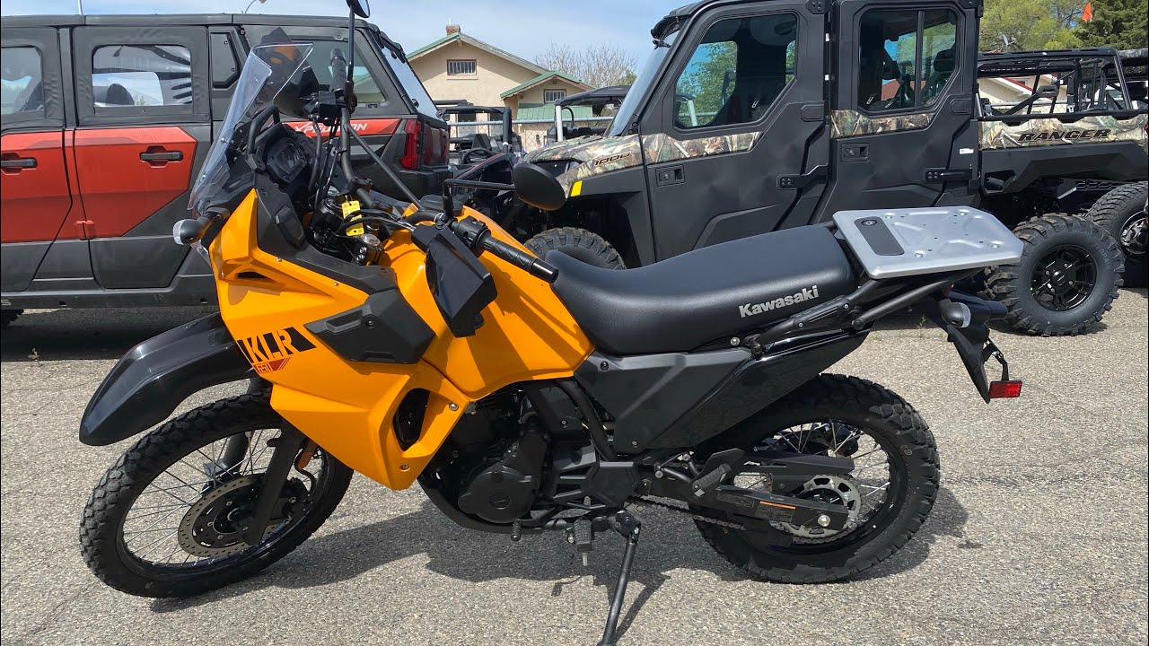 2023 Kawasaki KLR 650 Pearl Solar Yellow - YouTube