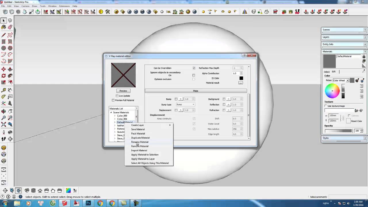 Vray for sketchup Material Cloth - YouTube