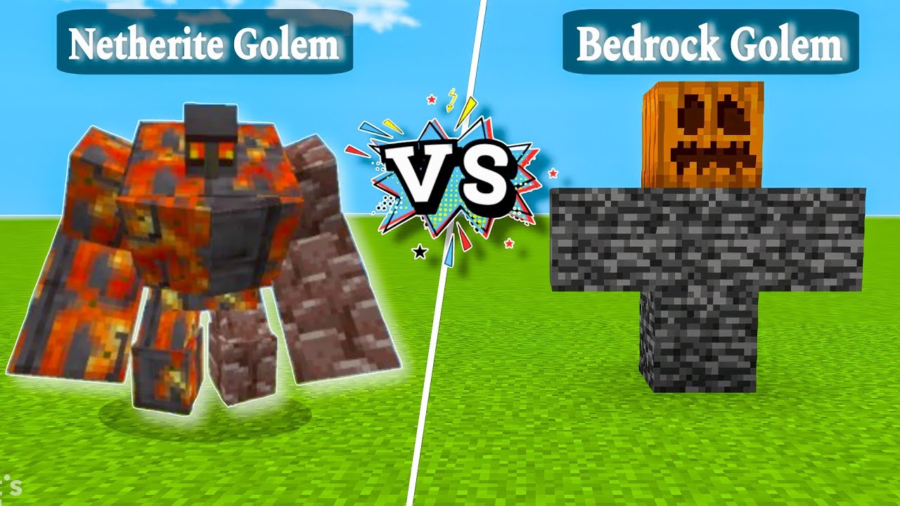 Minecraft Mutant Netherite Golem vs Bedrock Iron Golem - YouTube