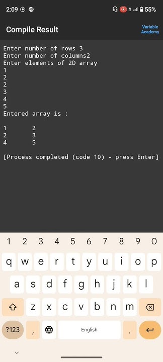 2d Array User Defined Array Size Coding In C Variable Academy Youtube