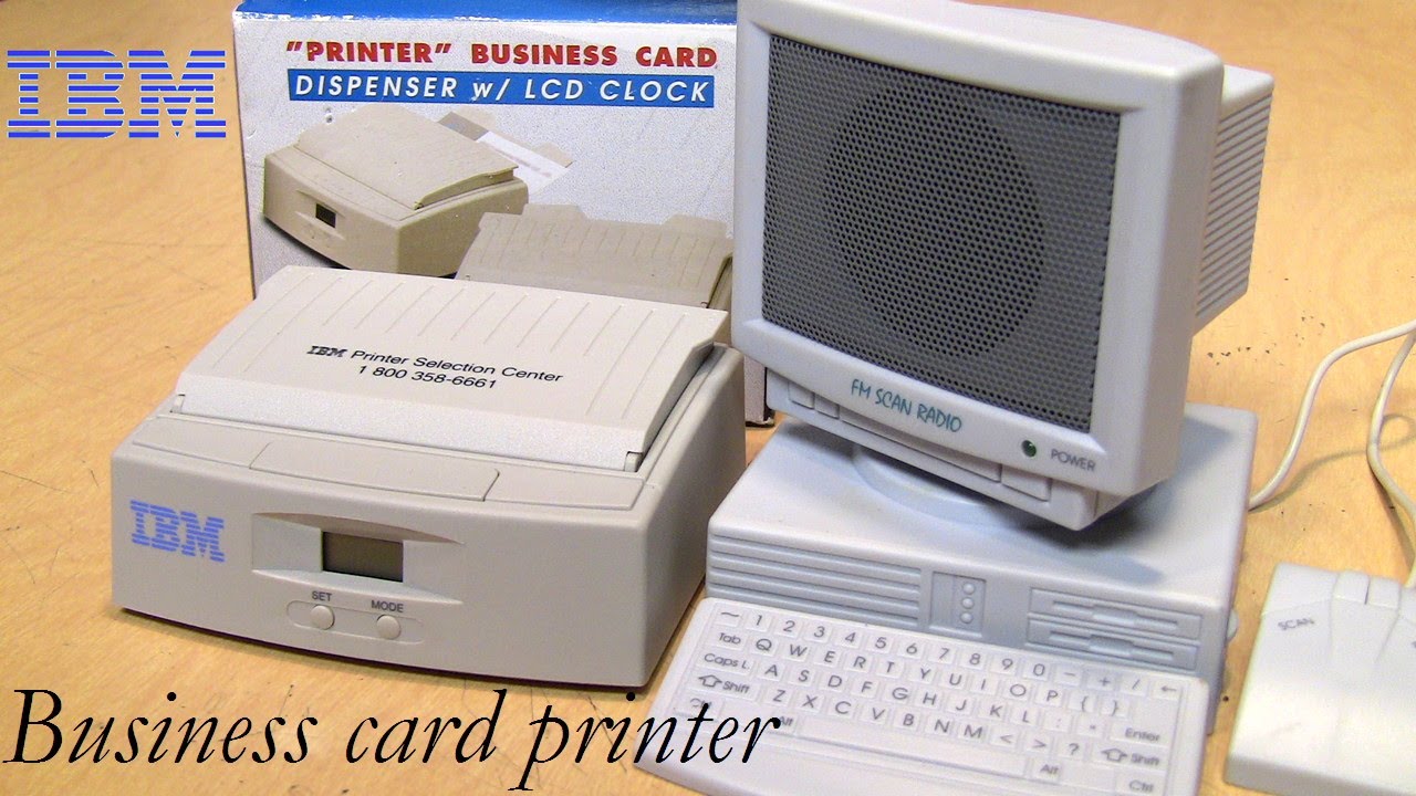 Oddware: IBM Business Card "Printer" with LCD clock - YouTube