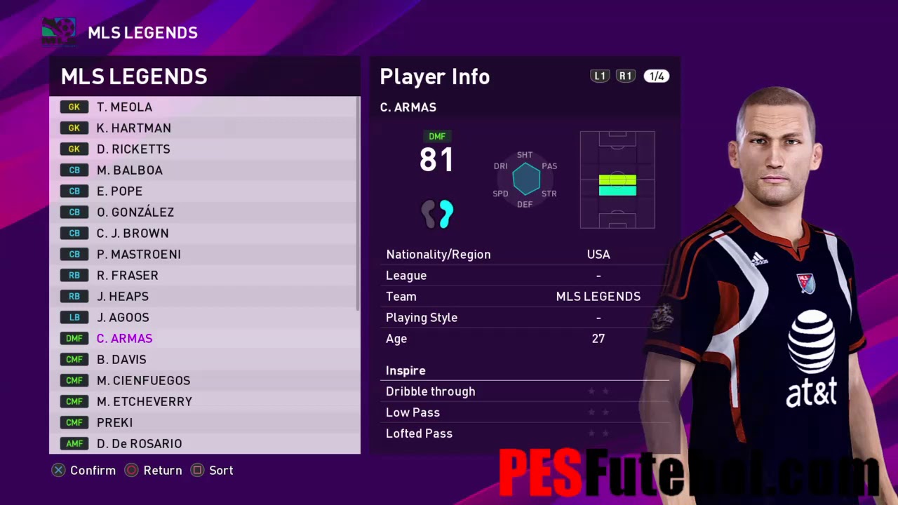 PES 2020 MLS Legends by PESBuck PS4 Option File - YouTube