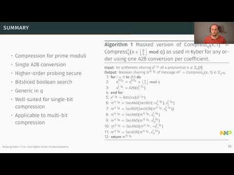 Masking Kyber: First- and Higher-Order Implementations - YouTube