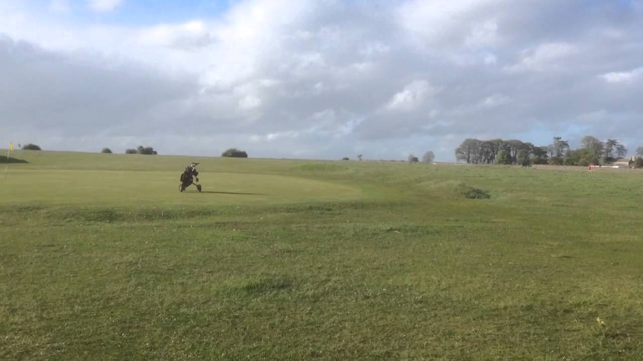 Out of control golf bag on Minchenhampton - YouTube