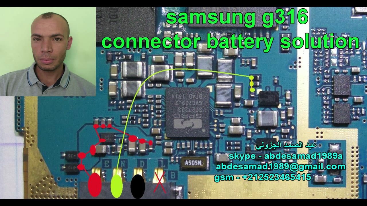 samsung g316 connector battery solution مسارات كونكتور البطارية - YouTube