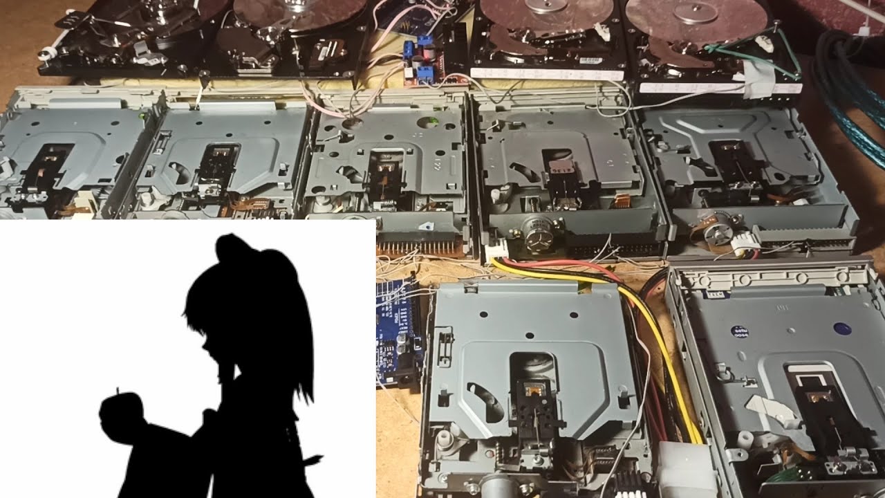 Touhou - Bad Apple on floppy drives and HDD - YouTube