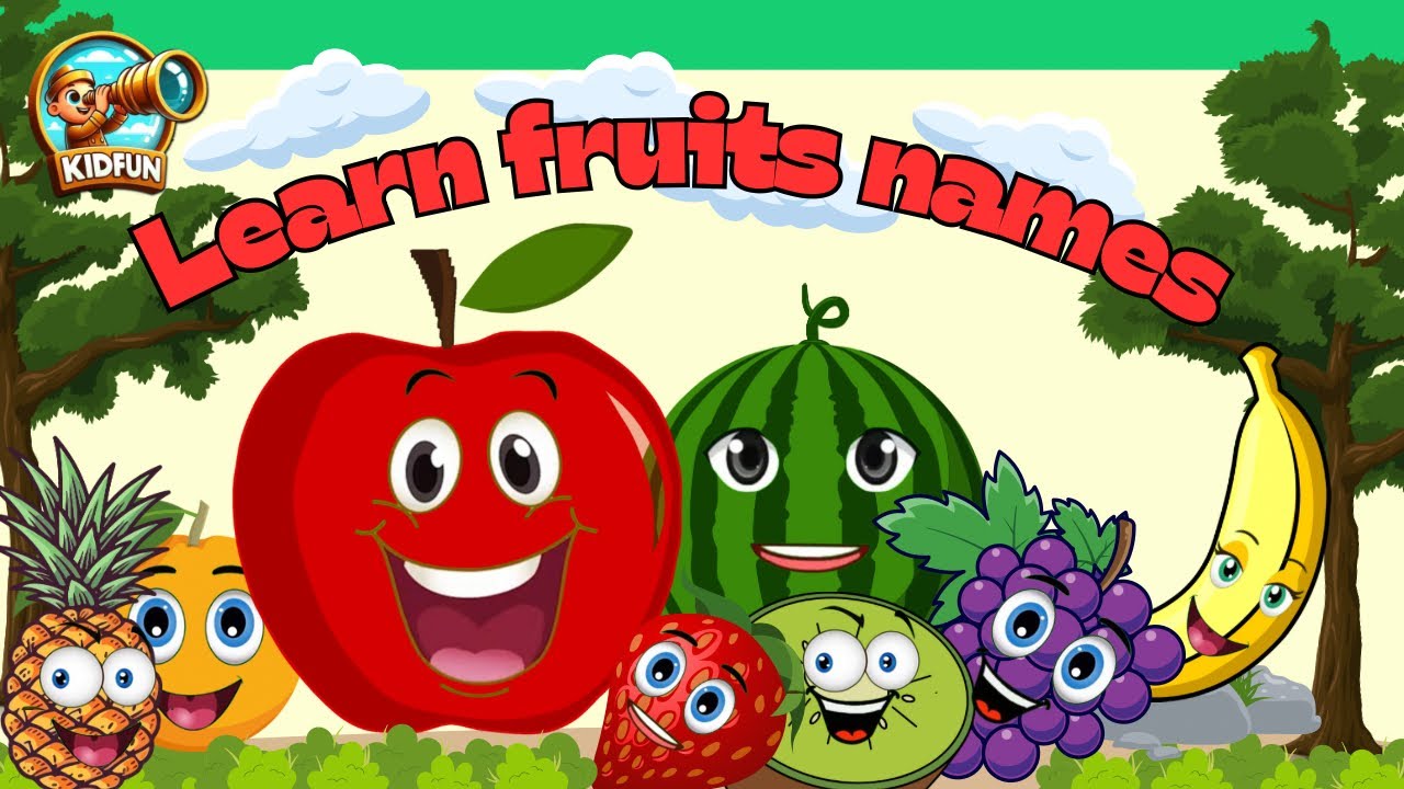 Fruits name for kids || videos for kids ||preschool || fruit name ...