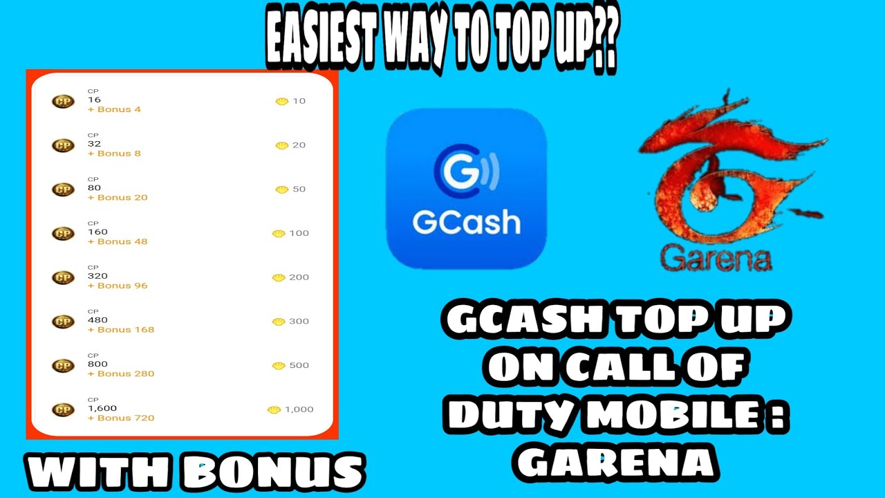 HOW TO TOP UP IN CALL OF DUTY MOBILE | GCASH TOP UP VIA SHOP.GARENA ...