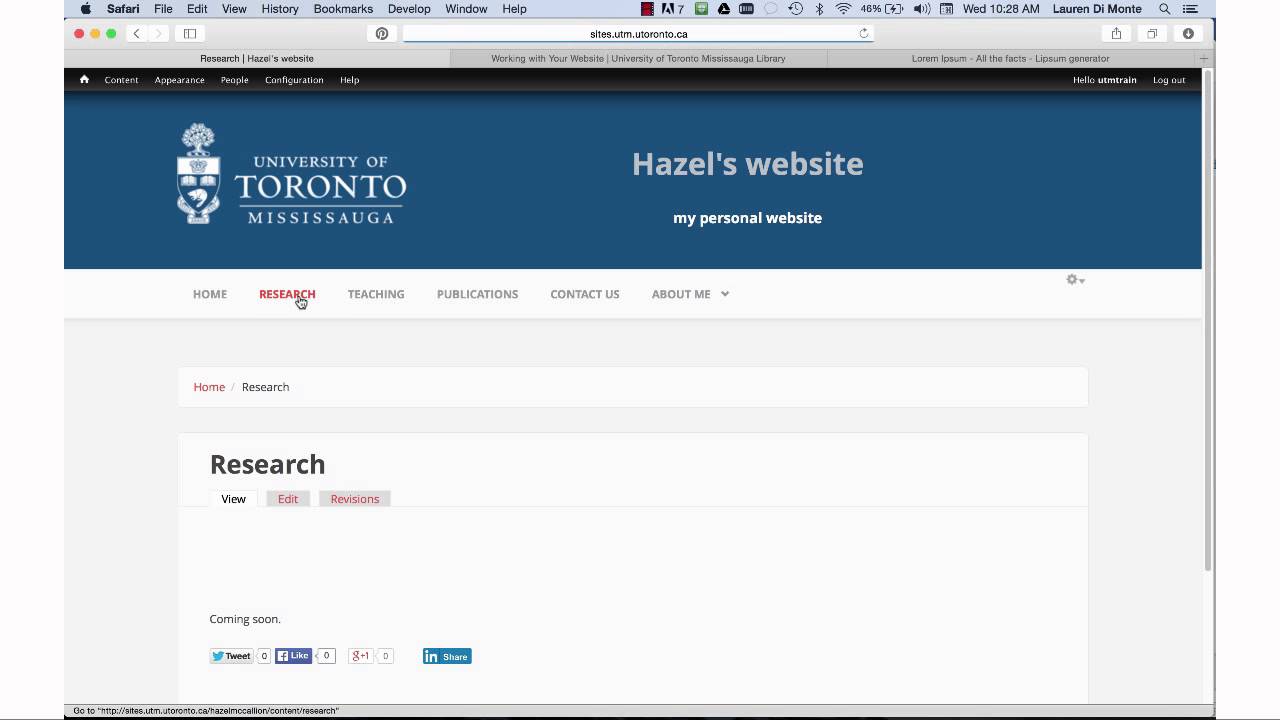 Add information on your research, teaching and publications to you ...
