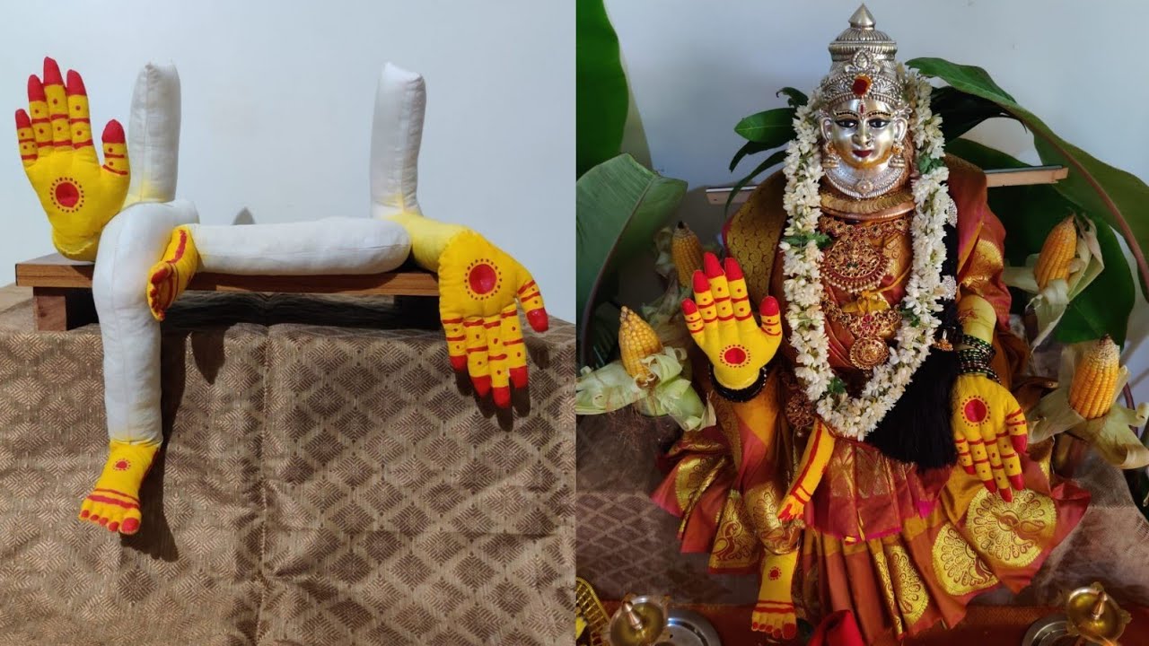 DIY | Goddess Lakshmi hands and legs making| abhaya & hastha for ...