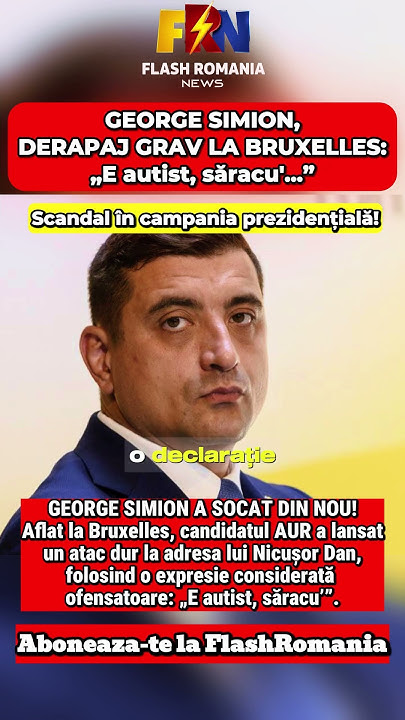 George Simion, derapaj grav la Bruxelles: „E autist, săracu'...” - YouTube