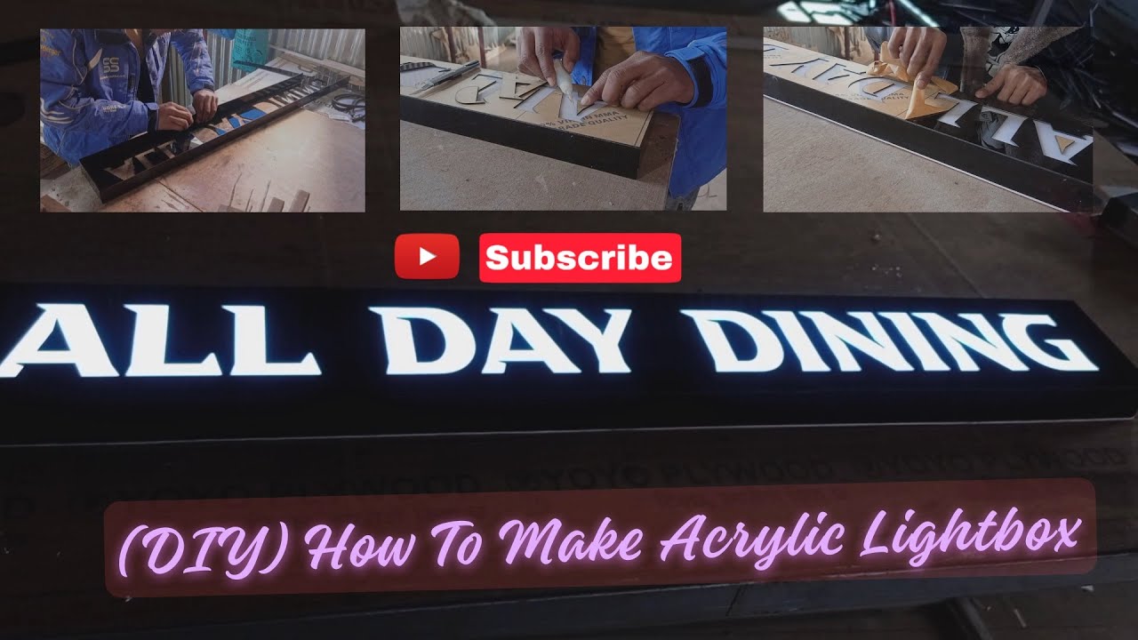 How to make acrylic light box/How to make acrylic light sign/DIY ...